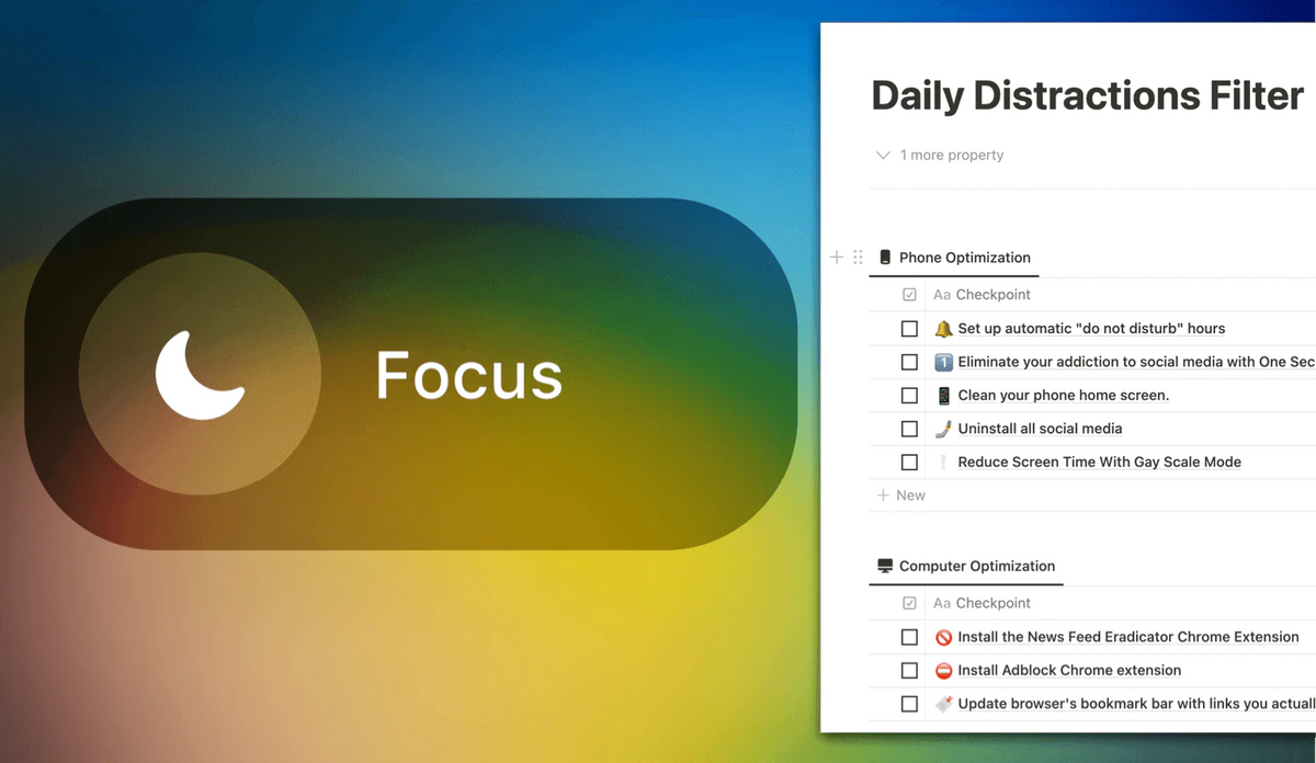 Daily Distraction Filter – Finisher Secrets